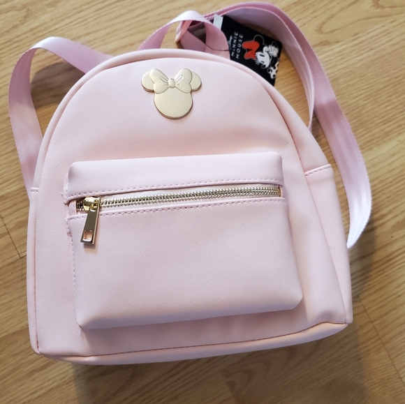 Disney | Bags | Disney Minnie Mouse Mini Backpack Light Pink New Gold ...